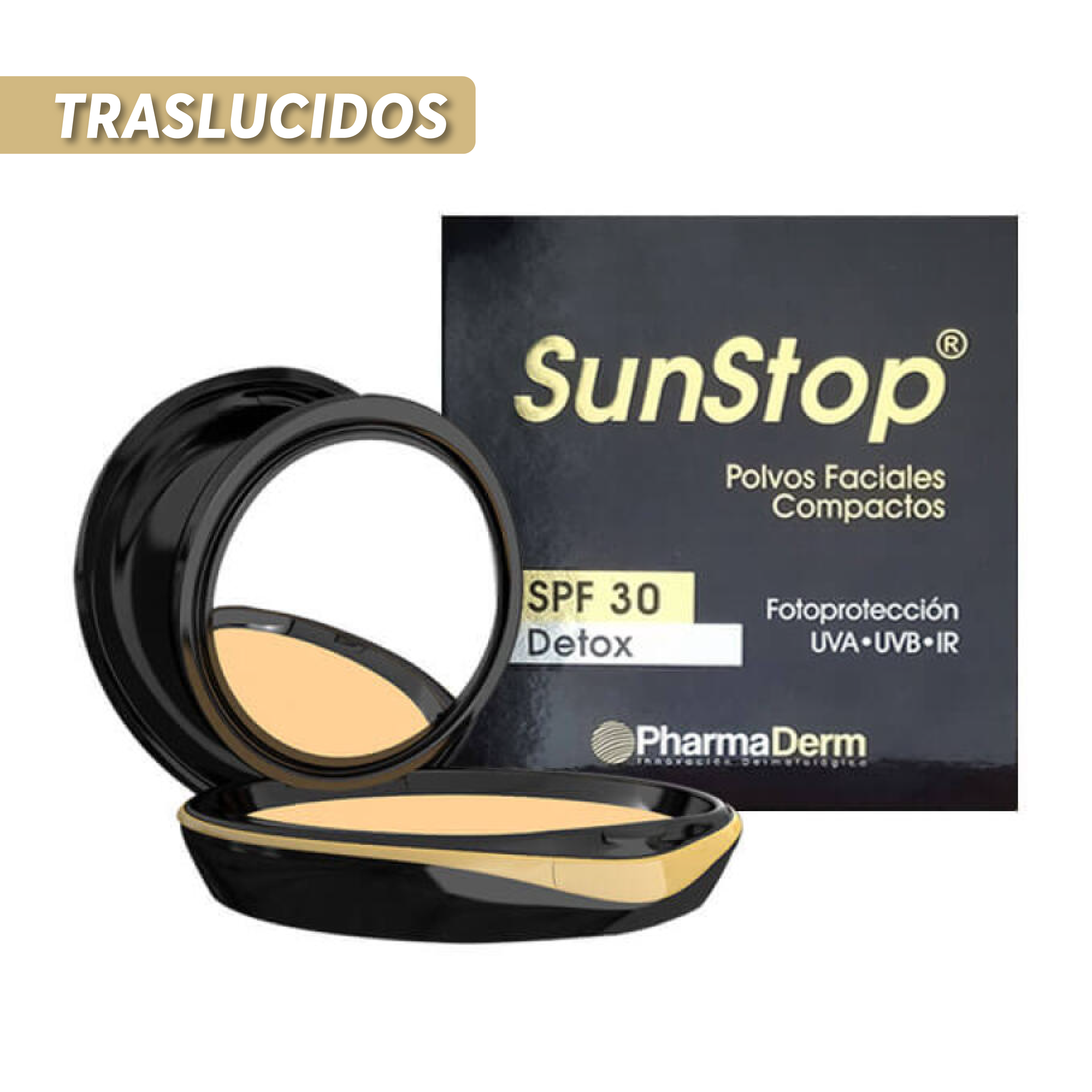 Sunstop Polvos Traslucidos Compactos Spf 30+ - Pharmaderm 10 gr ...